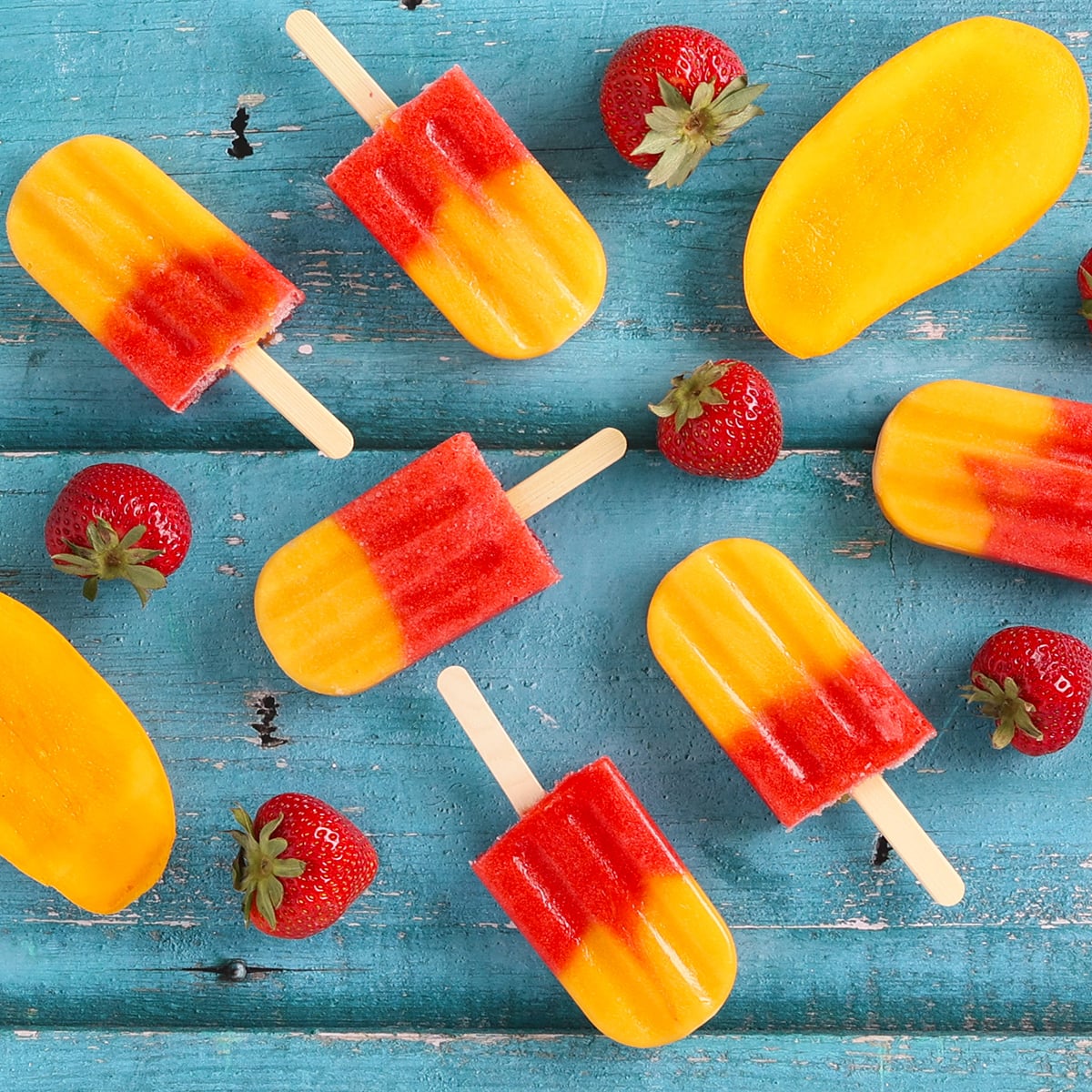 Strawberry Mango Sunrise Popsicles - So Refreshing! - BITE ME INDUSTRIES