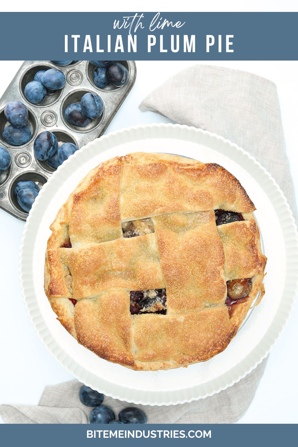 Italian Plum Pie - Shared in a Buttery Pie Crust! - BITE ME INDUSTRIES