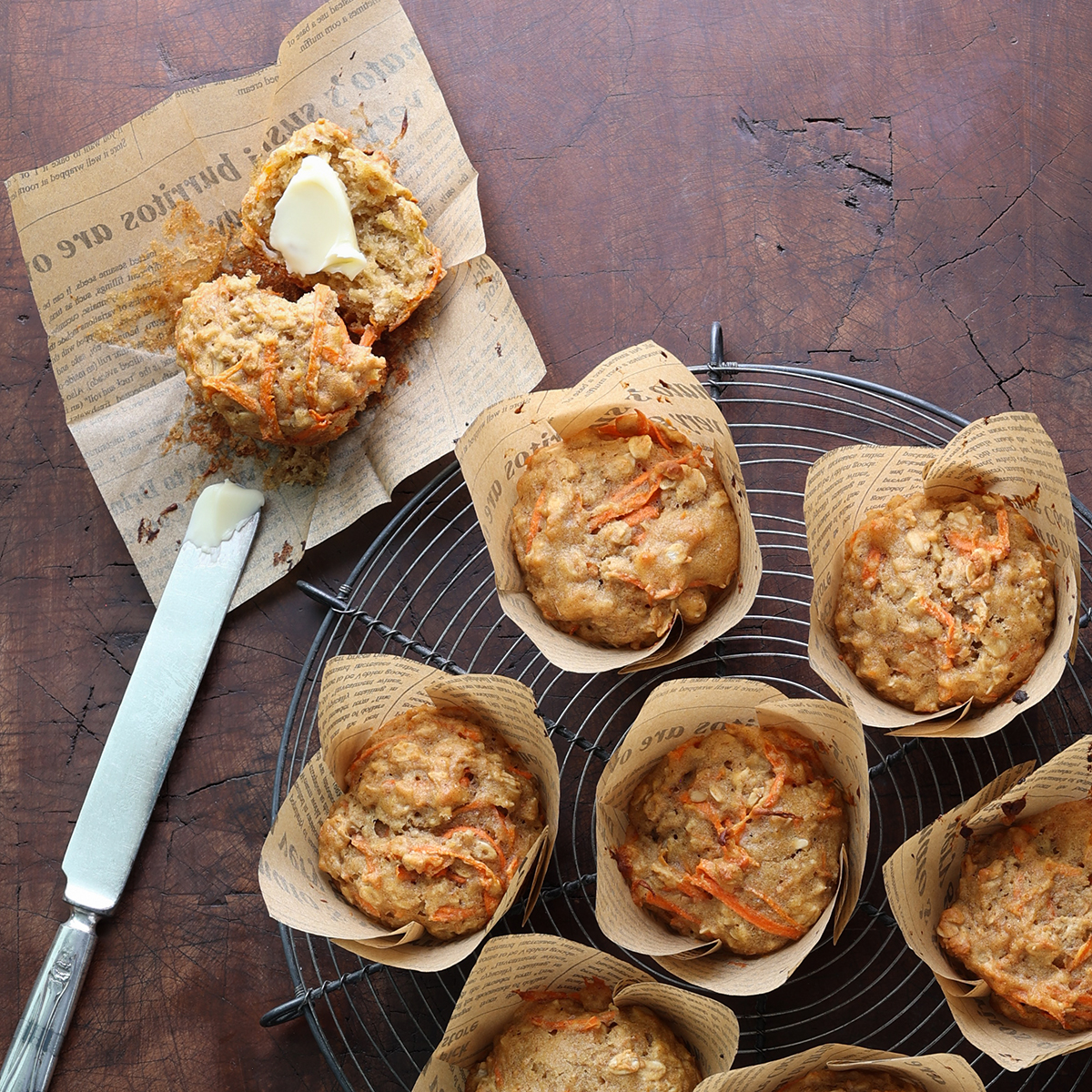 Wholesome Honey Oat Carrot Muffins A Good Breakfast or Snack!